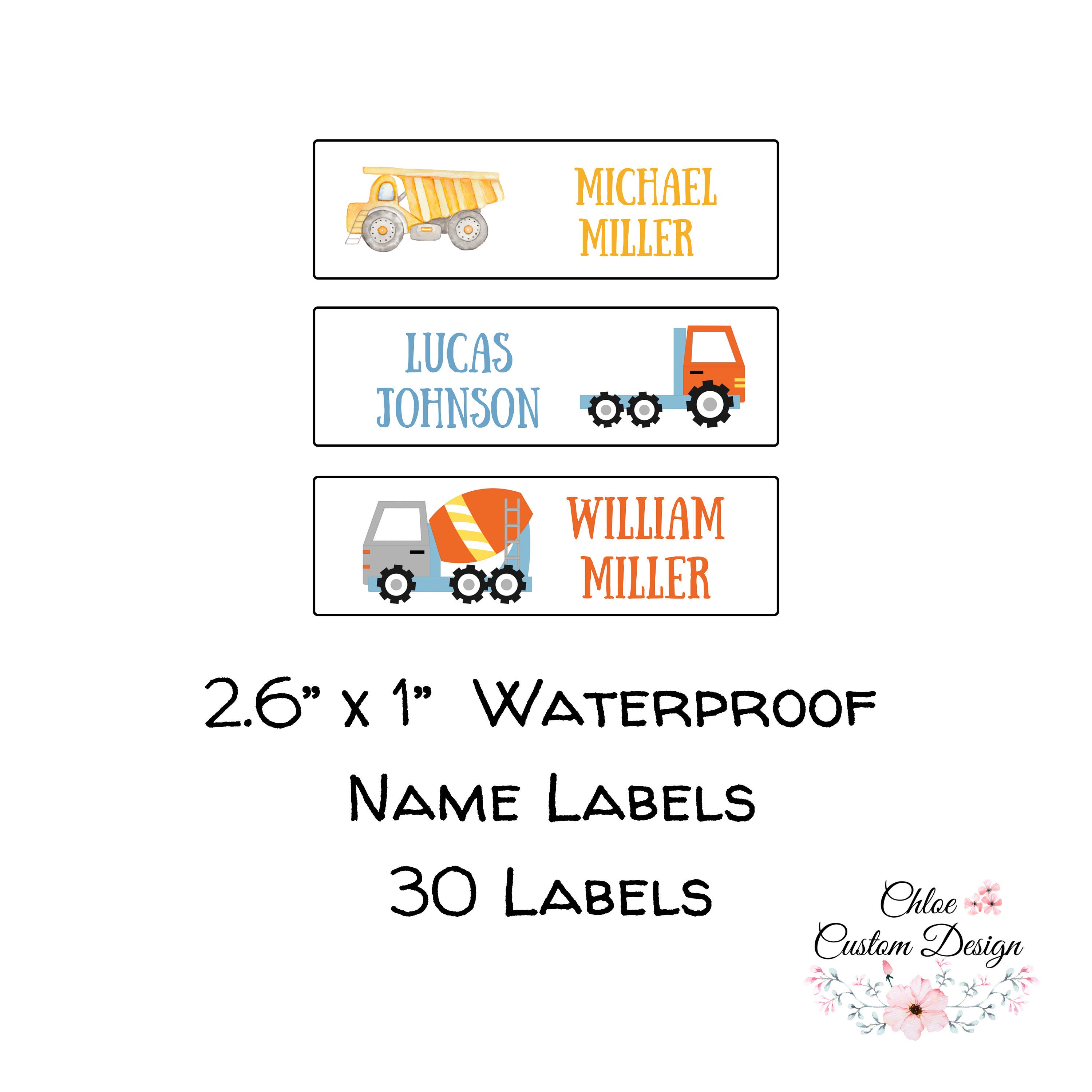 Boy Name Labels School Supply Stickers Daycare Labels Pack | Etsy