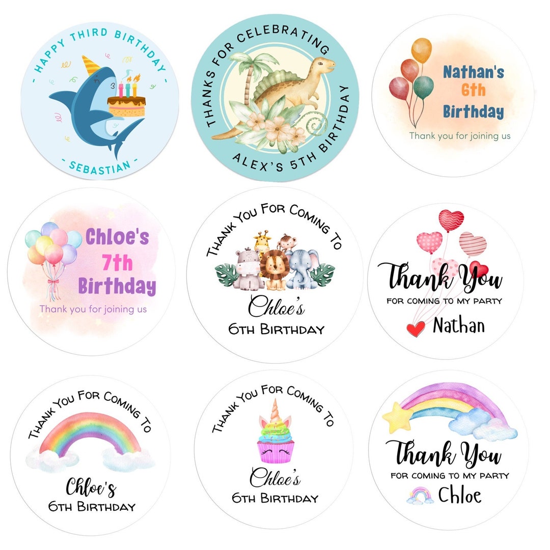 Birthday Stickers | Custom Labels | Personalized Happy Birthday Labels ...