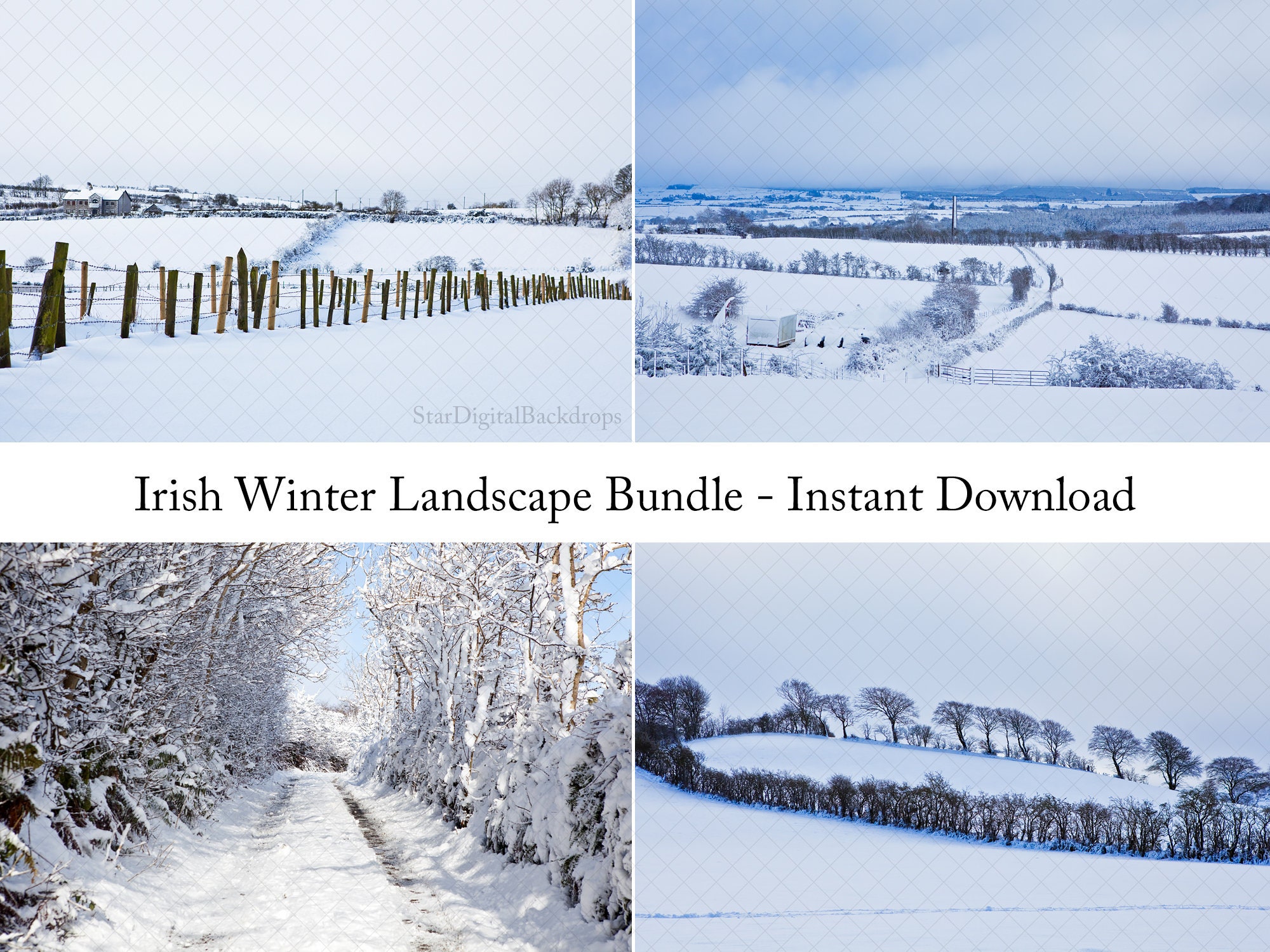 Composite Portrait Background Winter in Ireland Digital Background ...
