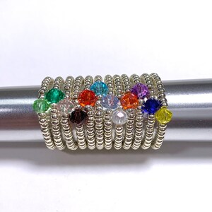 Birthstone Beads Rings Stackable and Stretchy Rings Seed Beaded Jewelry ...