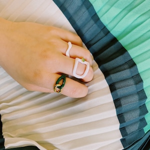 Colorful Chunky Bold Rings Summer Funky Glazed Dipped Open Thick Trendy ...