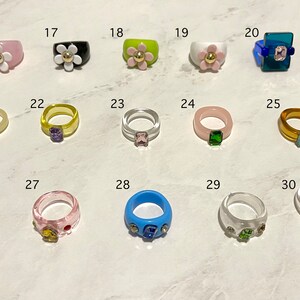 Colorful Chunky Bold Rings Summer Funky Glazed Dipped Open Thick Trendy ...