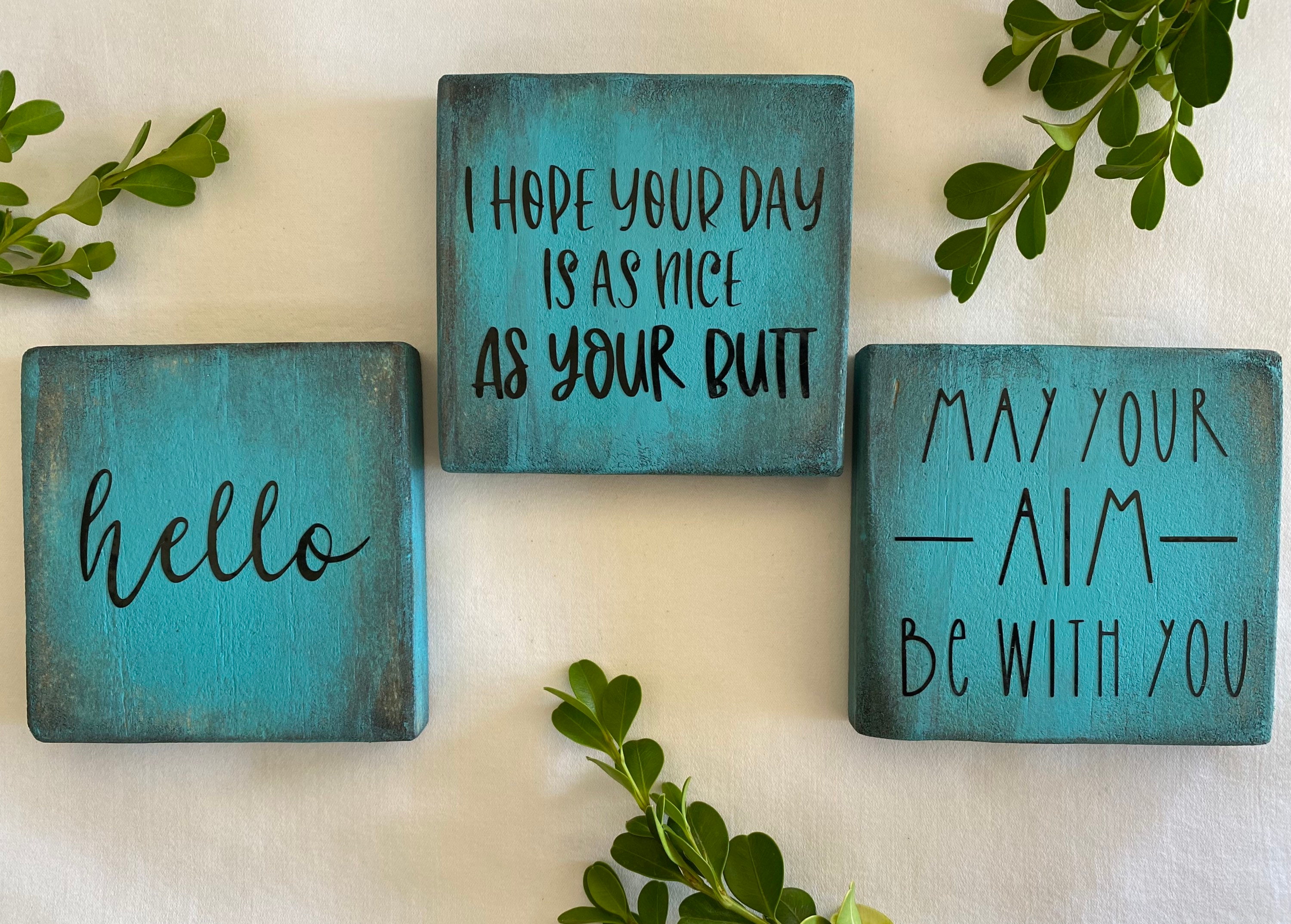 Funny Mini Bathroom Signs, Variety, Set of 3 - Etsy