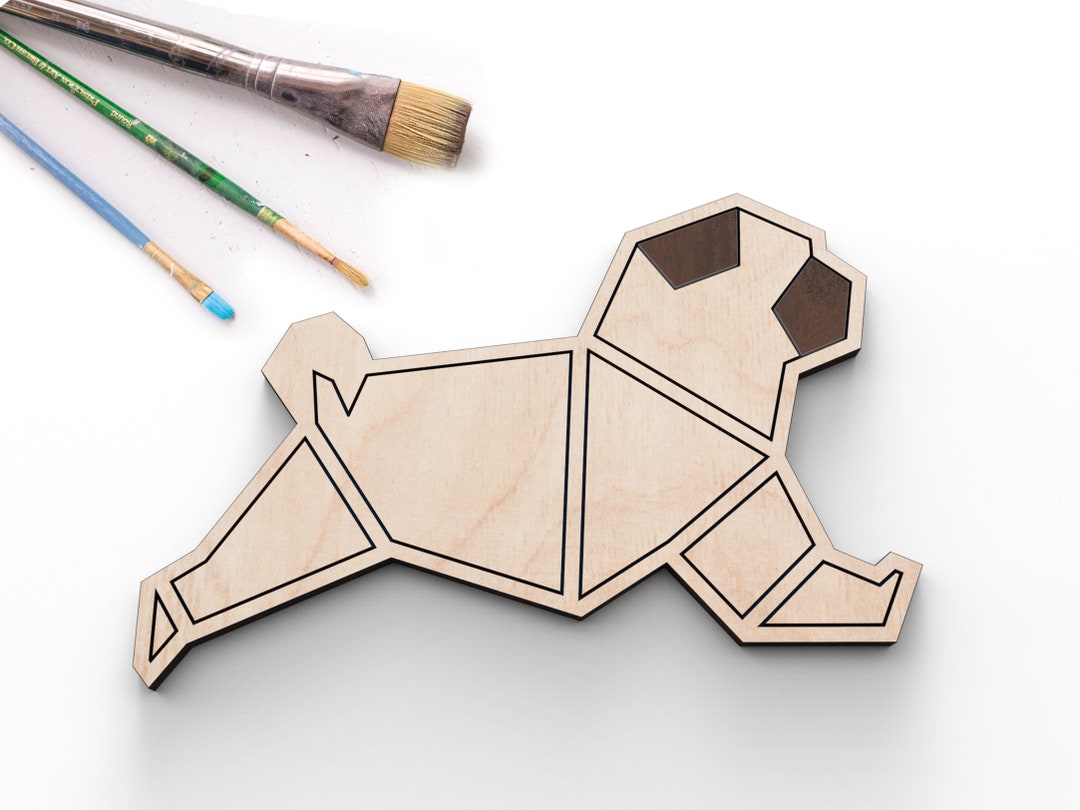 Geometric Pug Dog Puzzle - Svg Laser-ready Cut Files - INSTANT DOWNLOAD ...