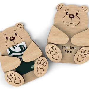 Bear Gift Card Holder Template: Laser Cut Files (SVG, DXF, PDF) - Etsy