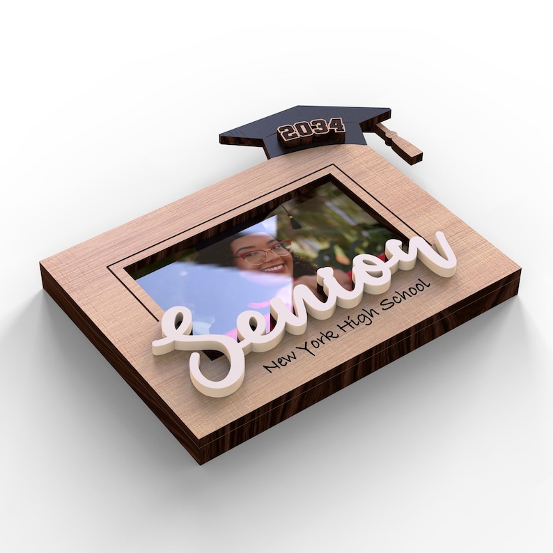 Personalized Senior Graduation Photo Frame Magnet: Laser Cut File (SVG ...