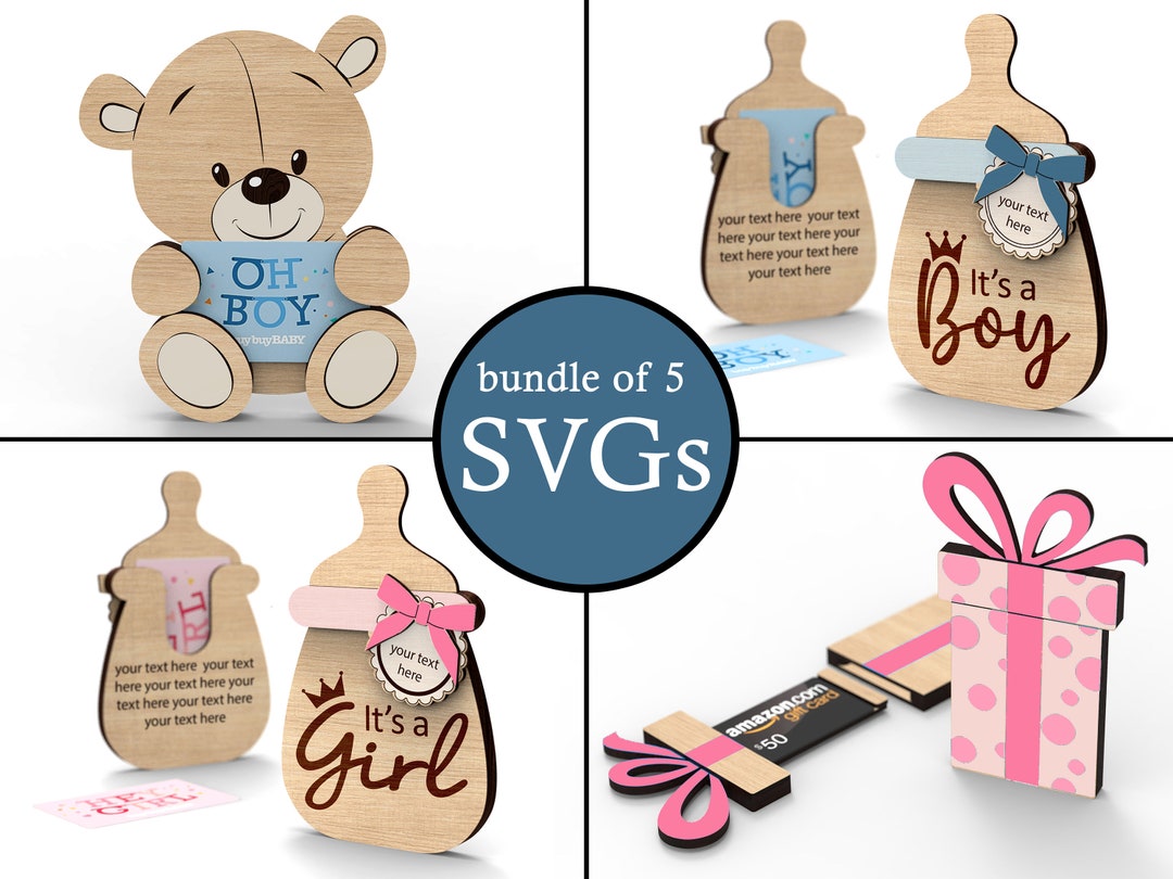 Personalized Gift Card Holders Bundle for Newborn | Cash Money Gift ...
