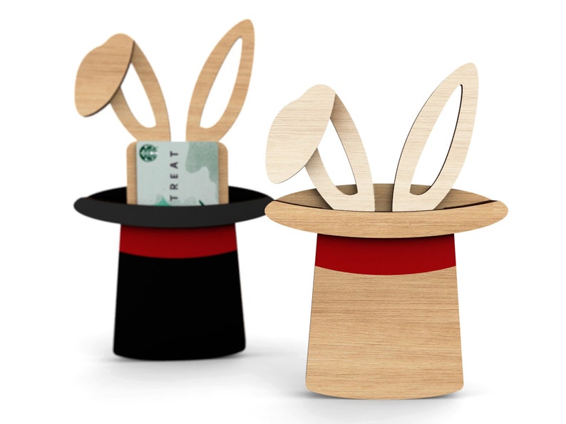 Surprise Rabbit in Hat Gift Card Holder Commercial - Etsy