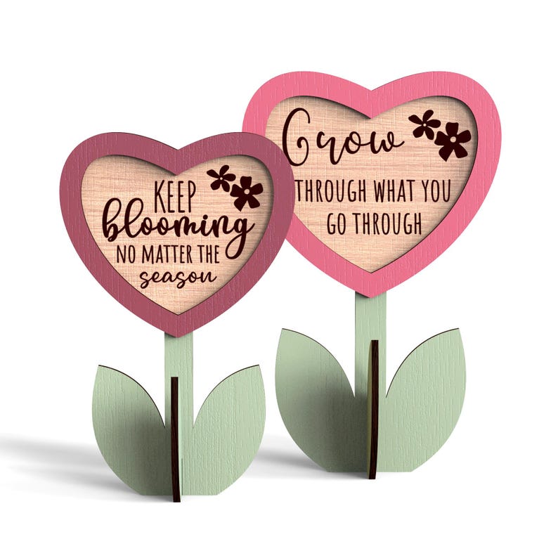 Digital Download | Heart Flower Decor | Flourish Trio Set | Positive ...