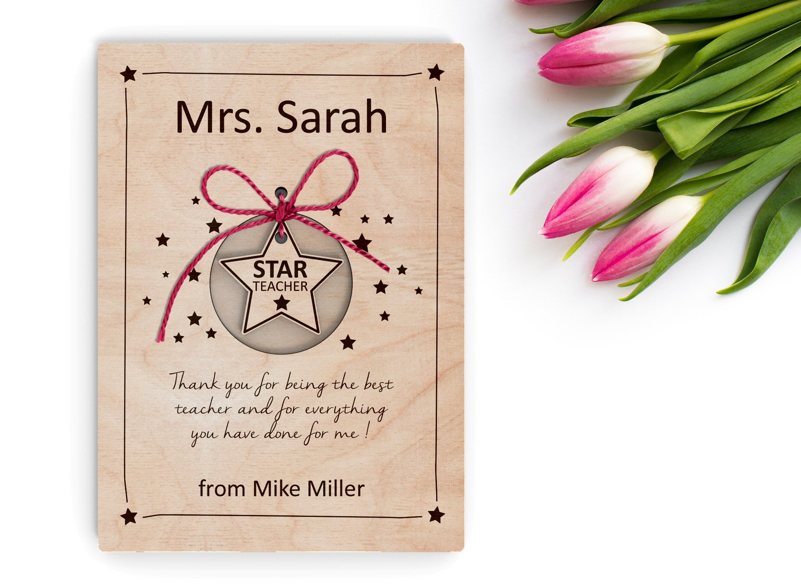 Star Teacher Greeting Card Personalized Teacher's Gift - Etsy