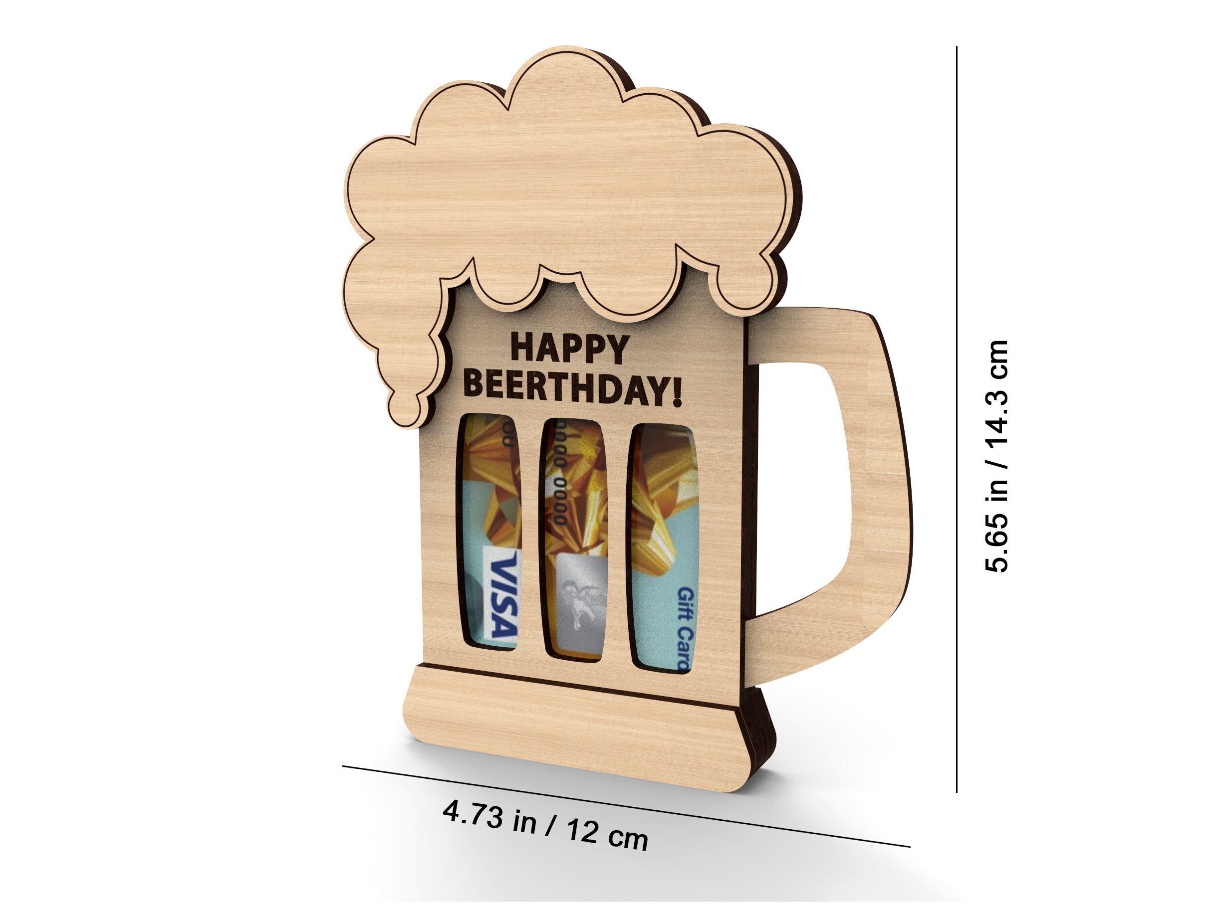 Personalized Beer Mug Gift Card Holder: Laser Cut File (SVG DXF PDF) - Etsy