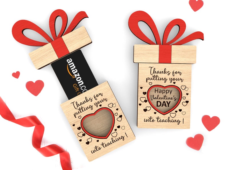 Personalized Teacher Valentine Gift Card Holder | Happy Valentines ...