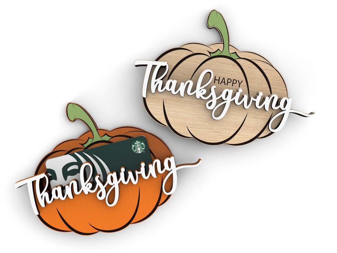 Happy Thanksgiving | Pumpkin Gift Card Holder | Thank You | Commercial ...