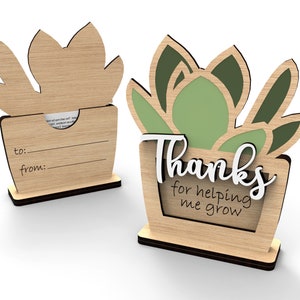 Succulent Teacher Appreciation Gift Card Holder | Thank You for Helping ...