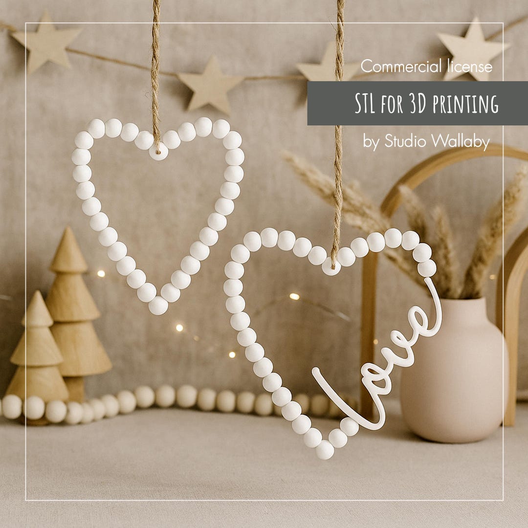 Beaded Hearts Wreath STL Bundle | 3D Printable Heart Wreath Decor ...