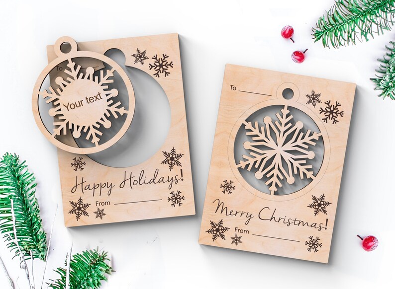 Personalized Christmas Cards Bundle With Tree Ornaments Set - Etsy