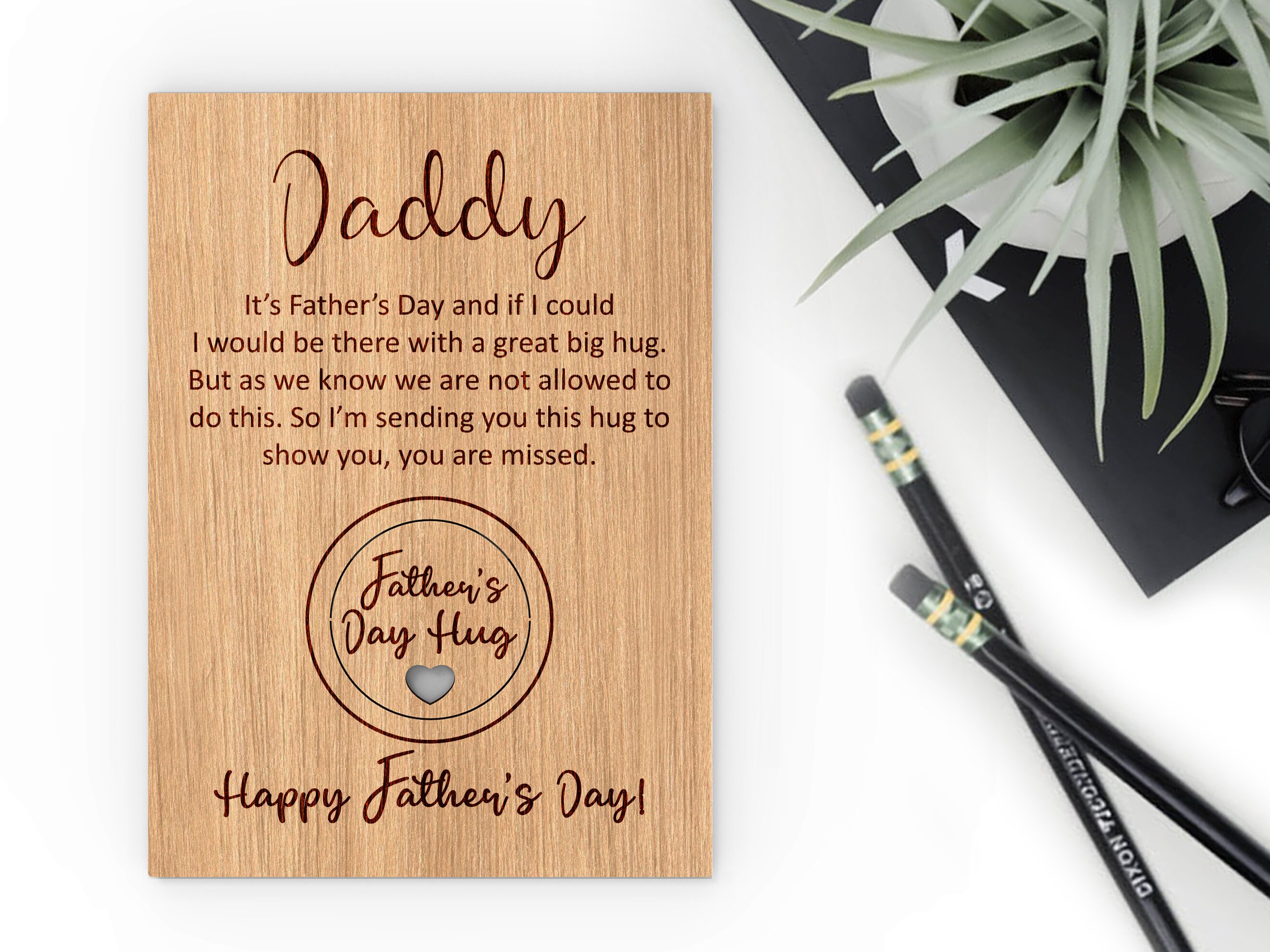 Happy Fathers Day From A Social Distance Card | Wooden Token | Svg ...