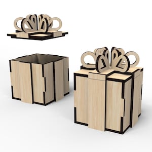 Big Gift Box 8X8X10.5 Inch / 20x20x27cm - Svg Laser-ready Cut Files ...