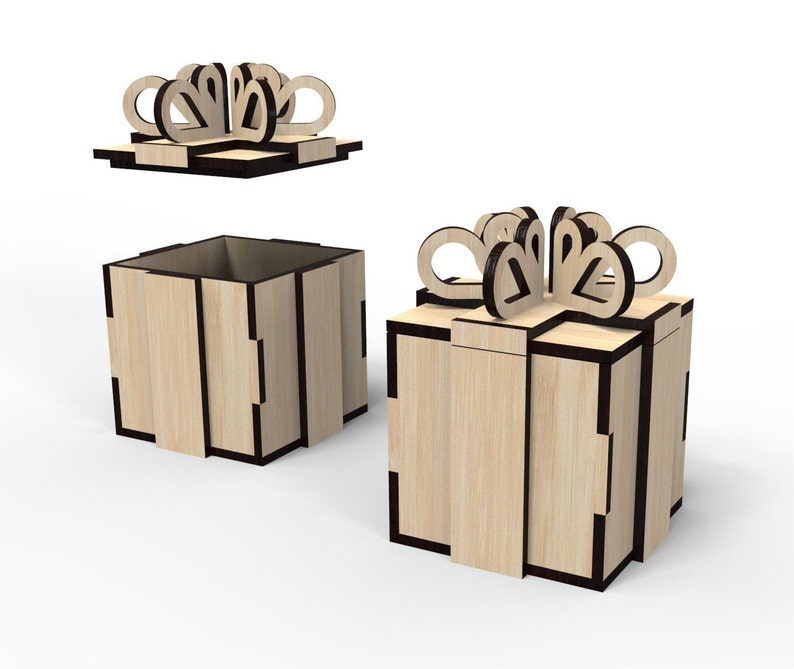 Big Gift Box 8X8X10.5 Inch / 20x20x27cm - Svg Laser-ready Cut Files ...