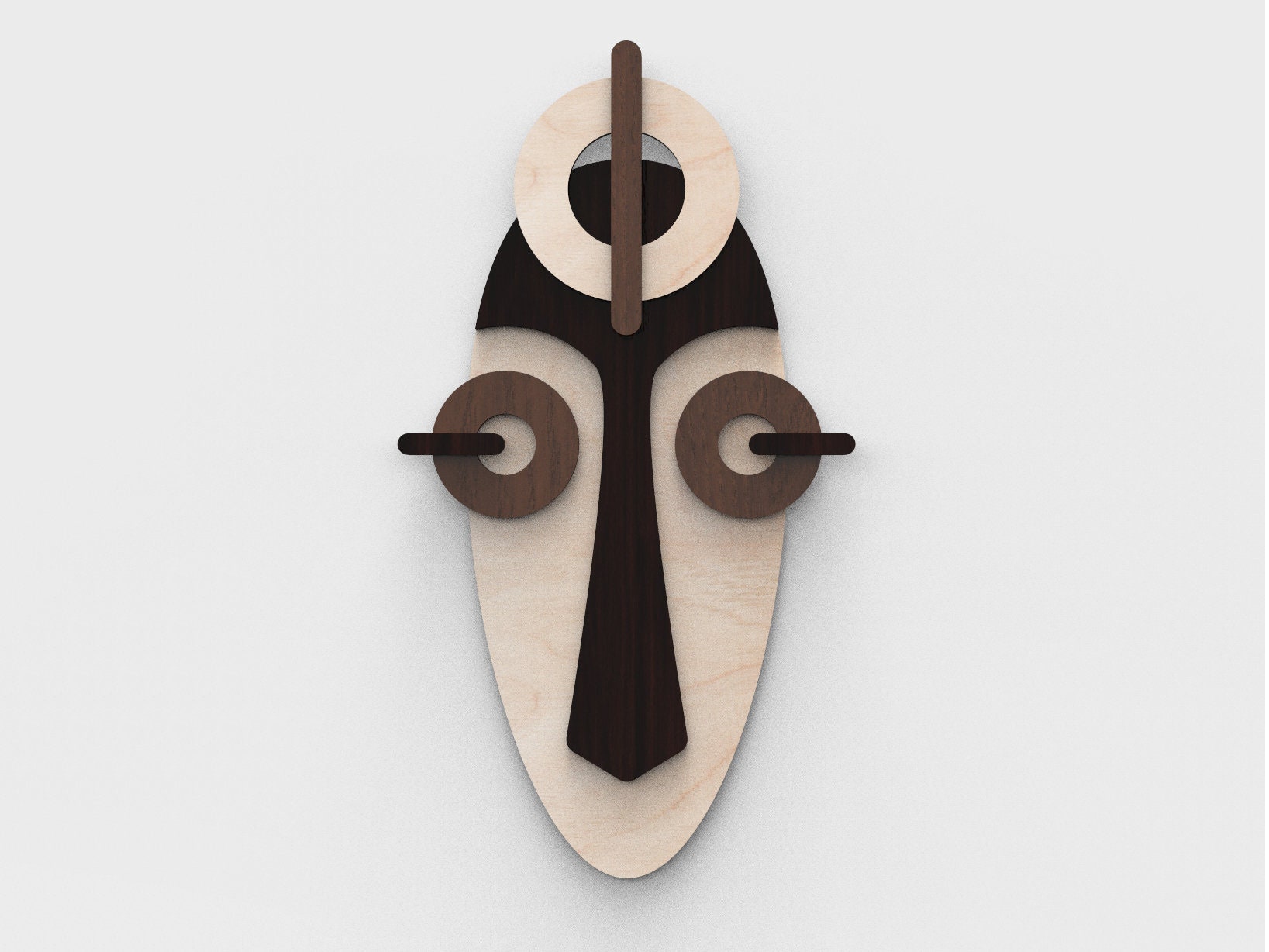 Set of 2 Wall Mask Sculptures Laser-ready Cut Vector Files - Etsy