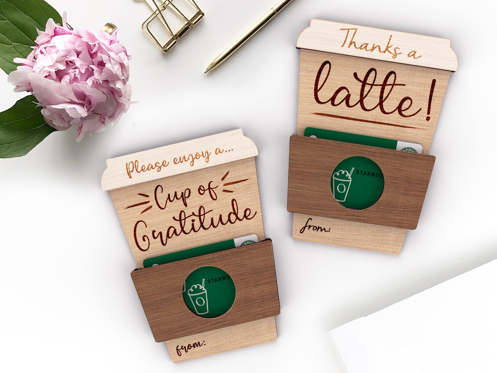 Thanks a Latte Coffee Gift Card Holder Boss's Day Card - Etsy