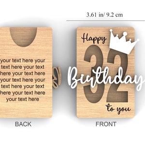 Happy Birthday Gift Card Holder | 30th 31th 32th 33th 34th 35th 36th ...