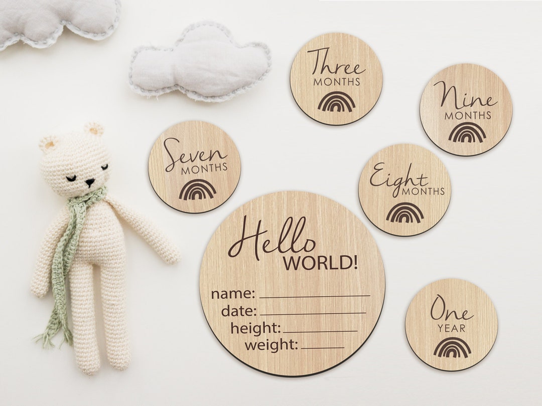 SVG FILE Hello World Baby Sign | Baby Milestones Bundle | Glowforge SVG ...