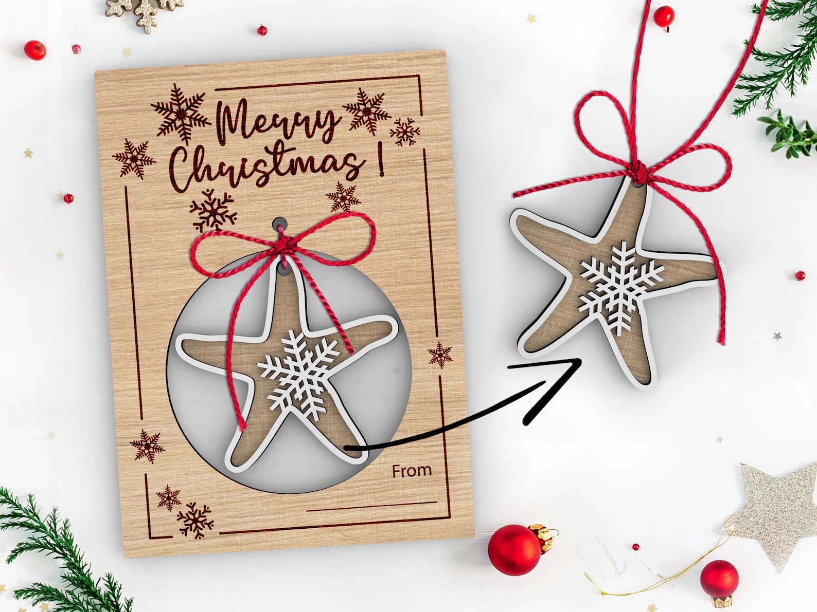 Personalized Christmas Cards Bundle With Tree Ornaments Set - Etsy