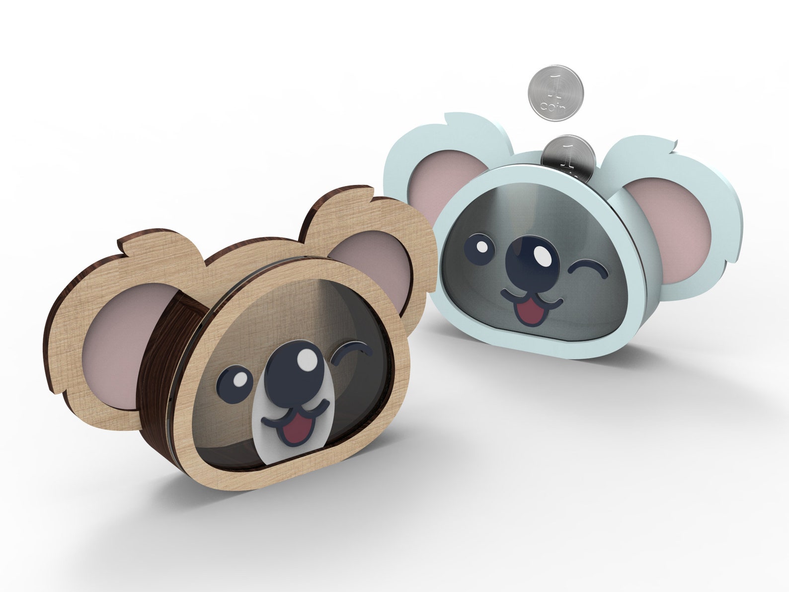 Adorable Little Koala Money Box | Piggy Bank | Laser Cutting File ...