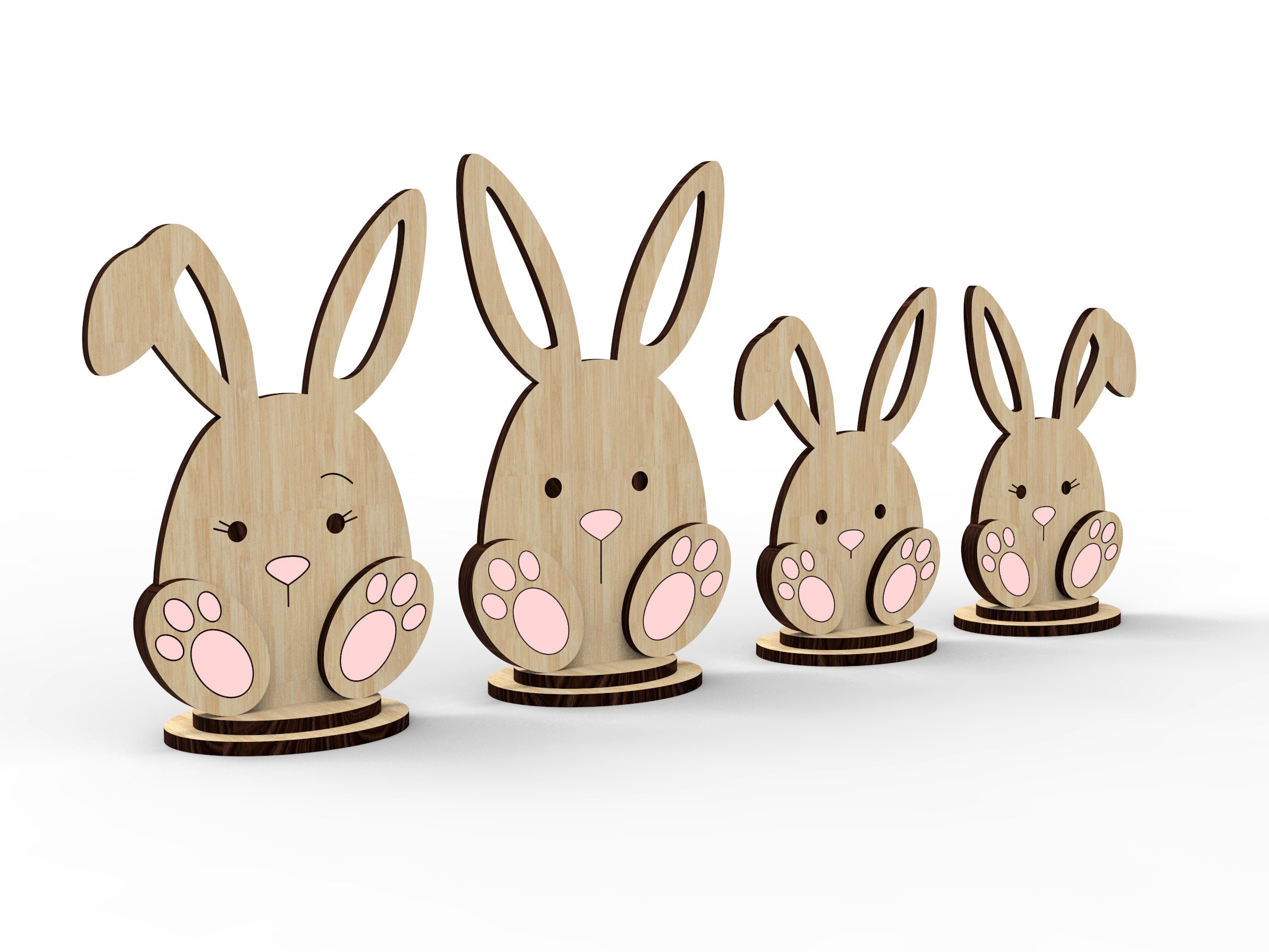 Easter Bunny Family Standing Bunny Decor Laser Cutting - Etsy