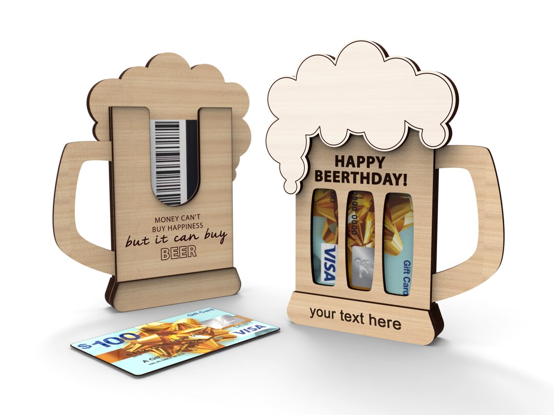 Personalized Beer Mug Gift Card Holder: Laser Cut File (SVG DXF PDF) - Etsy