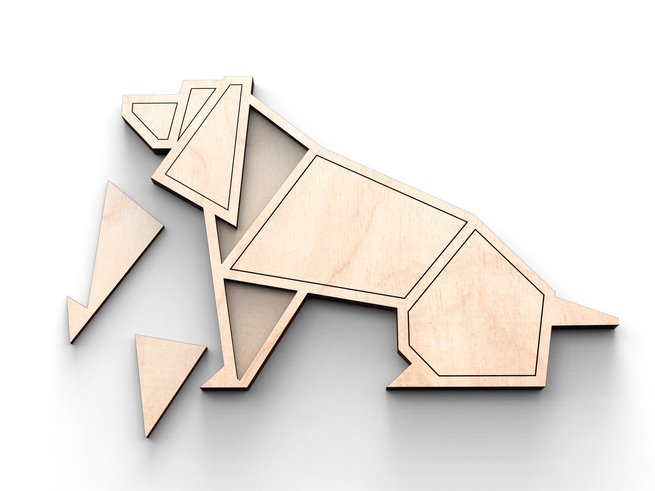 Geometric Dogs Puzzle Svg Laser-ready Cut Files Bundle of | Etsy