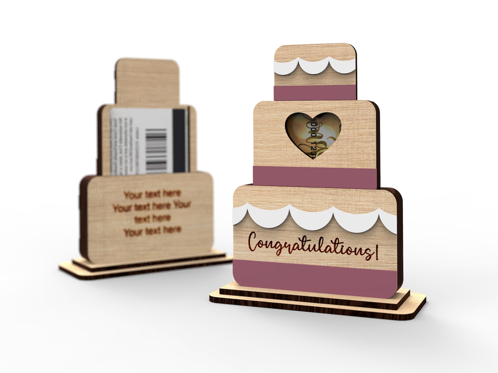 Personalized Wedding Cake Gift Card / Money Holder laser Cut - Etsy