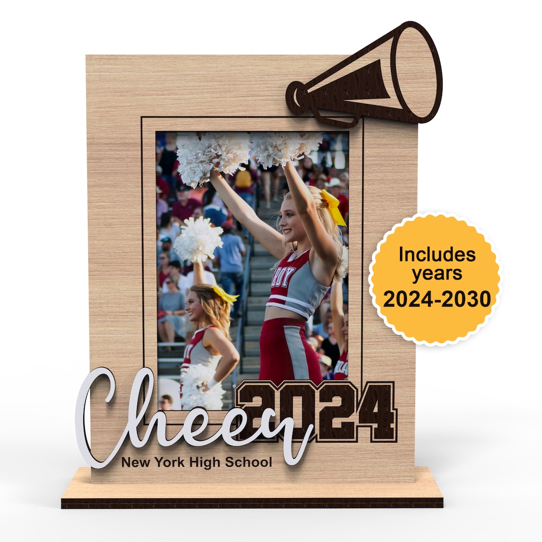 Cheerleader Photo Frame SVG: Personalized Sports Gift (laser-ready Cut ...