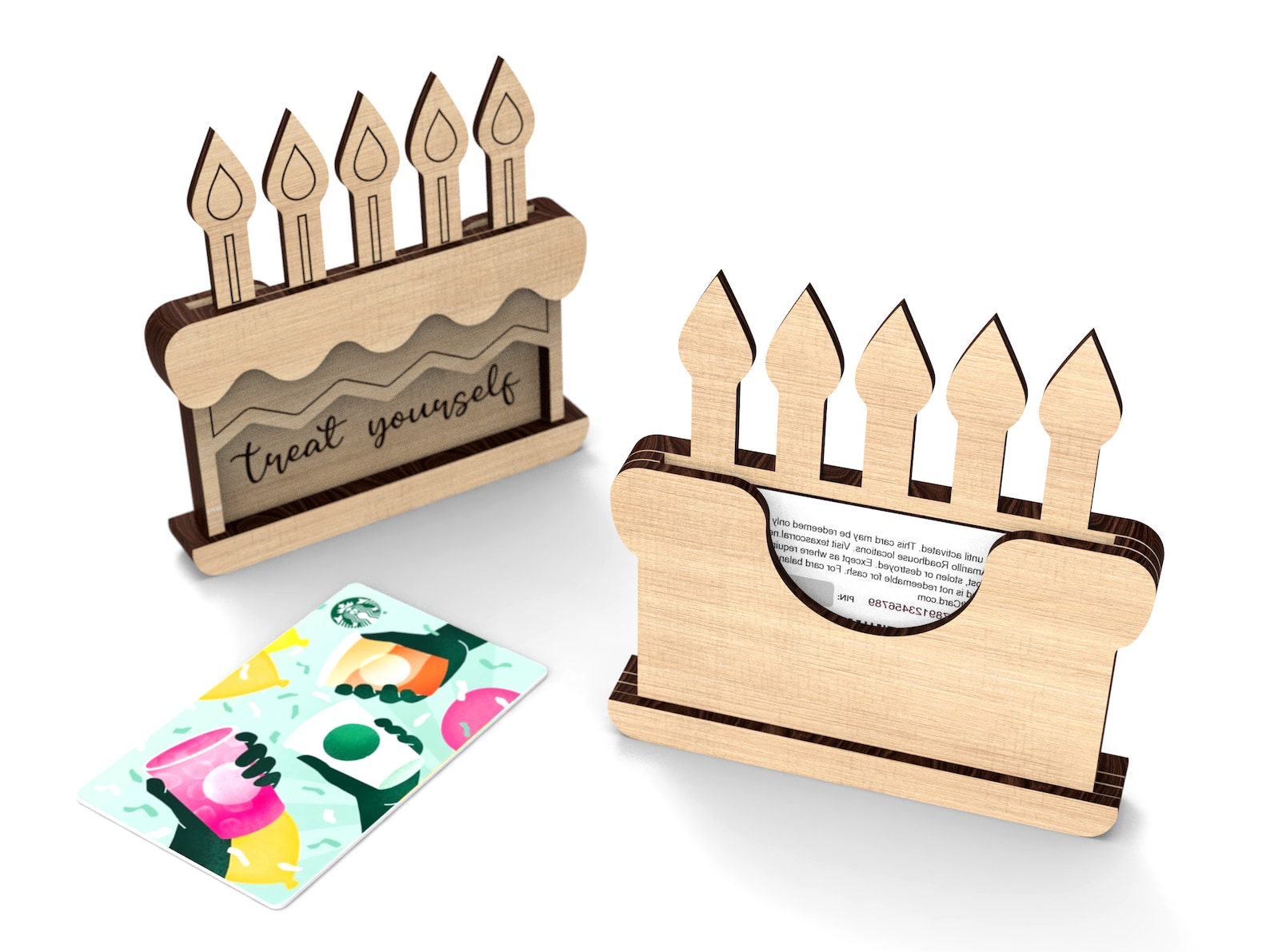 Birthday Cake Gift Card Holder: Laser Cut SVG Template (digital ...