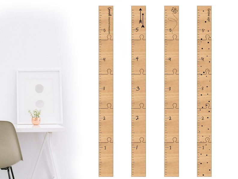 Wooden Growth Chart SVG Laser Cut Files Bundle (digital Download ...