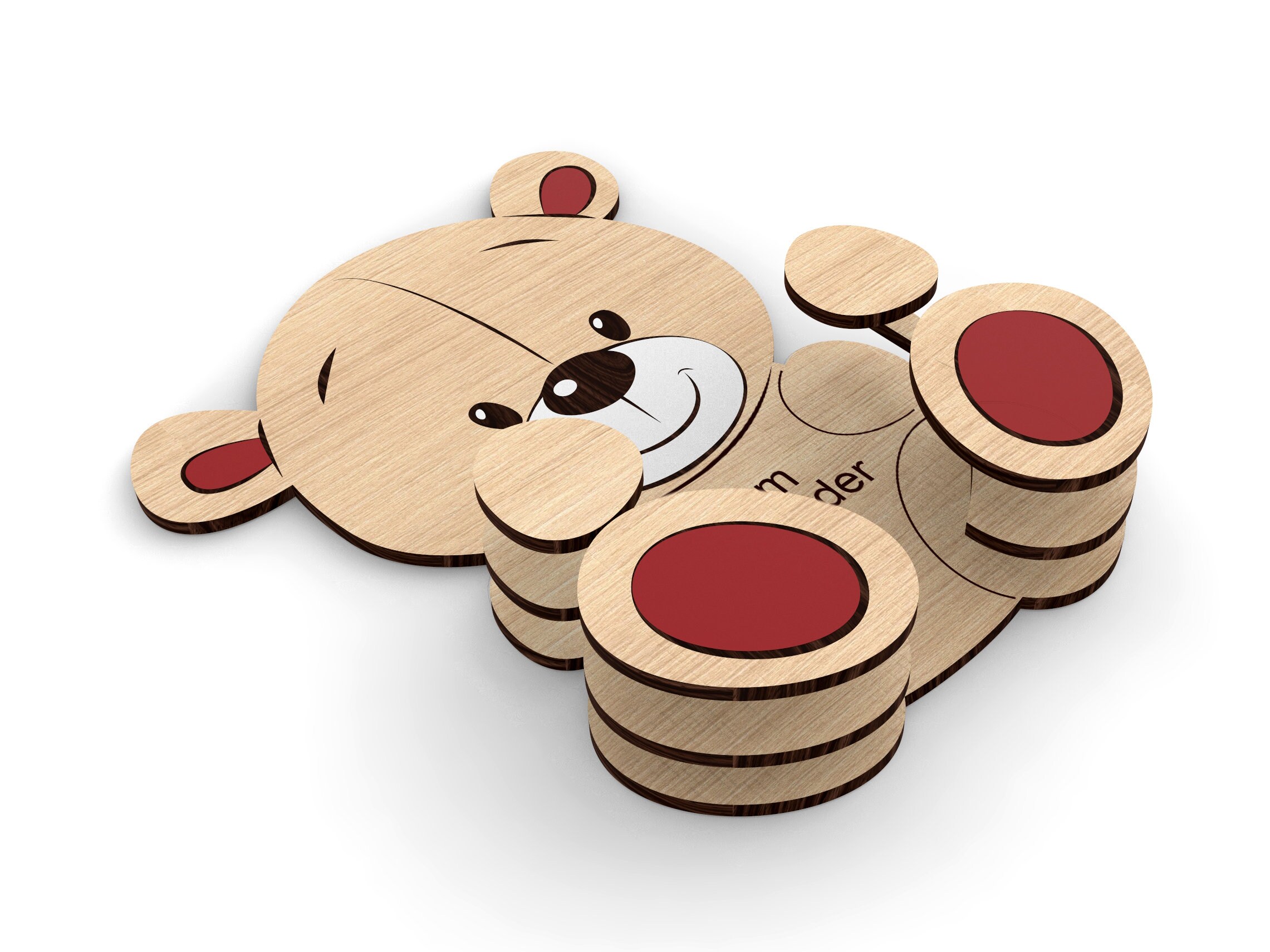 Personalized Teddy Bear With Heart | Valentine's Day Card- Svg Laser ...