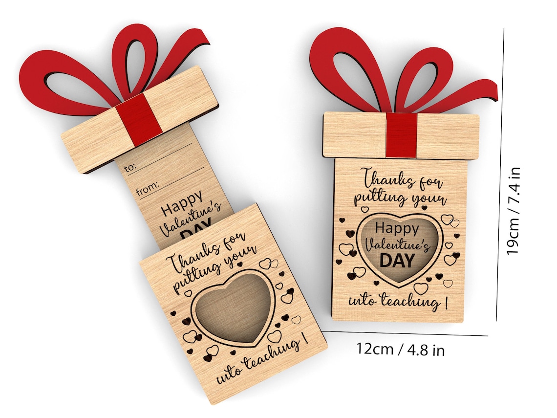 Personalized Teacher Valentine Gift Card Holder | Happy Valentines ...