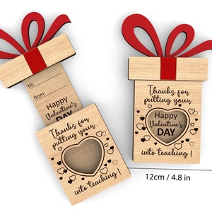 Personalized Teacher Valentine Gift Card Holder: Laser Cut Files (SVG ...