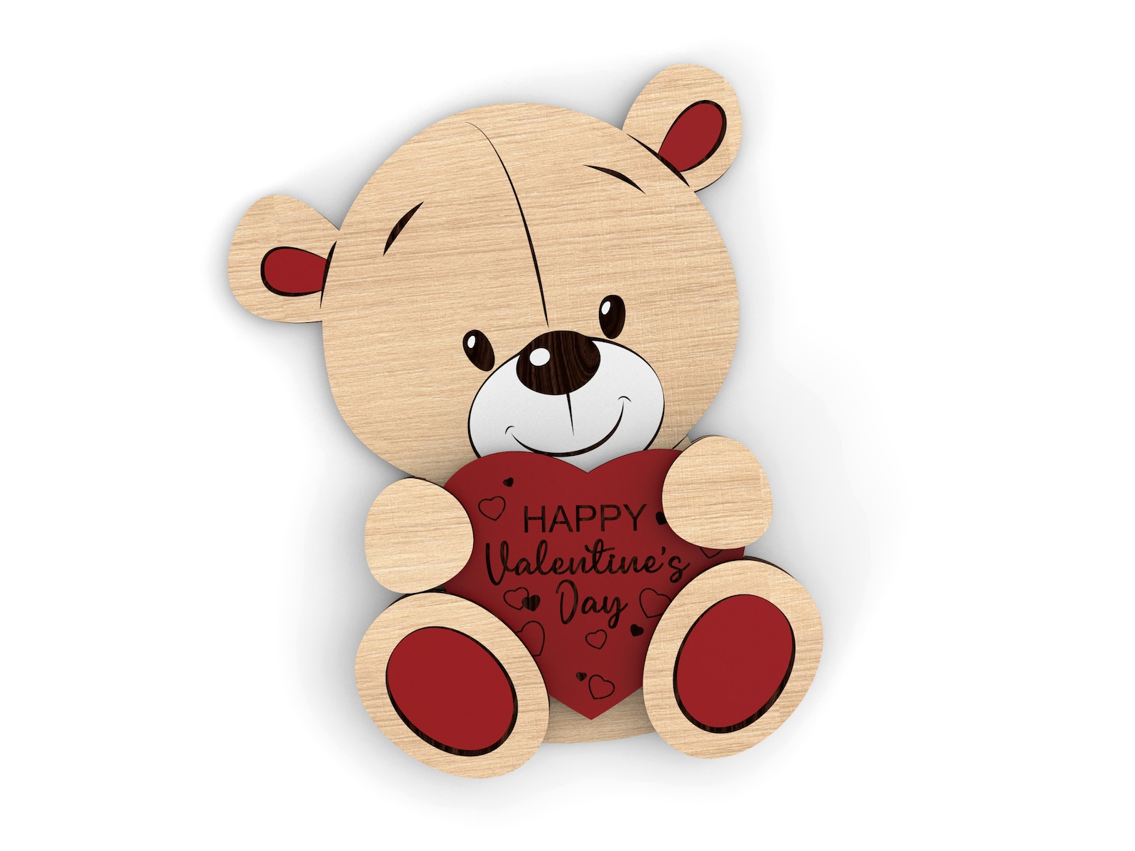 Personalized Teddy Bear With Heart | Valentine's Day Card- Svg Laser ...