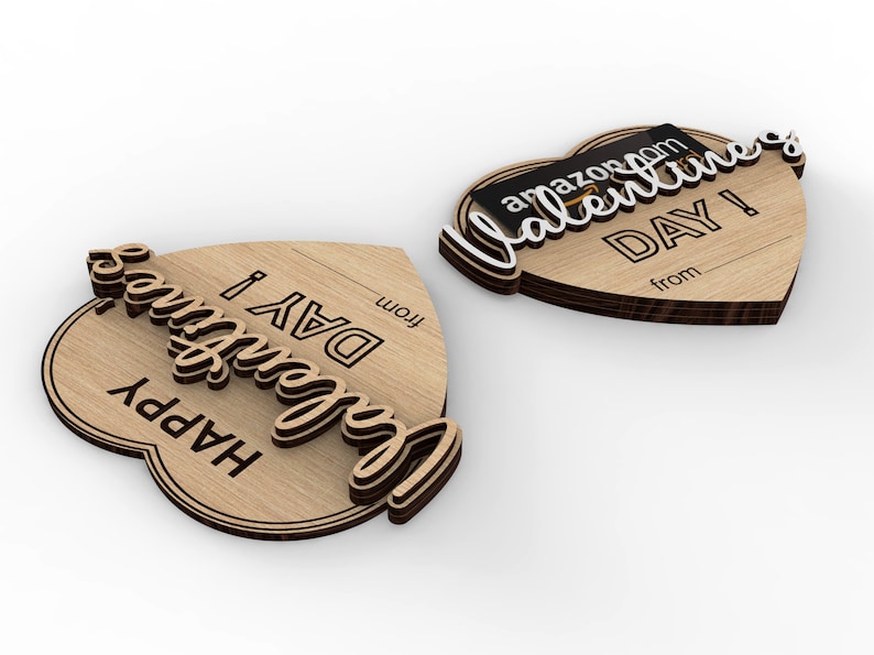 Heart Shape Gift Card Holder Personalized Valentines Day - Etsy