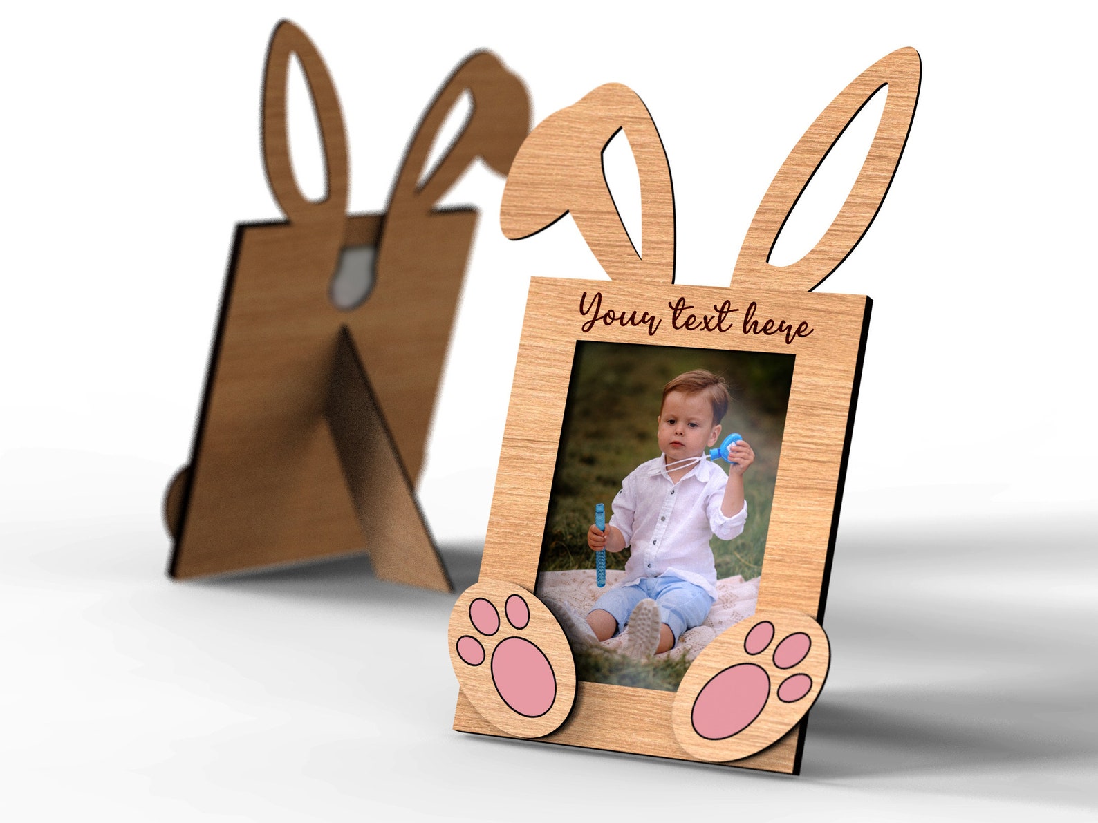 Personalized Easter Bunny Photo Frame Laser Cutting File, Vector File ...