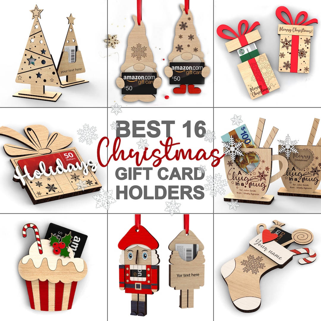 Best Christmas Gift Card Holders Combo Pack | Bundle of 16 | SVG Laser ...