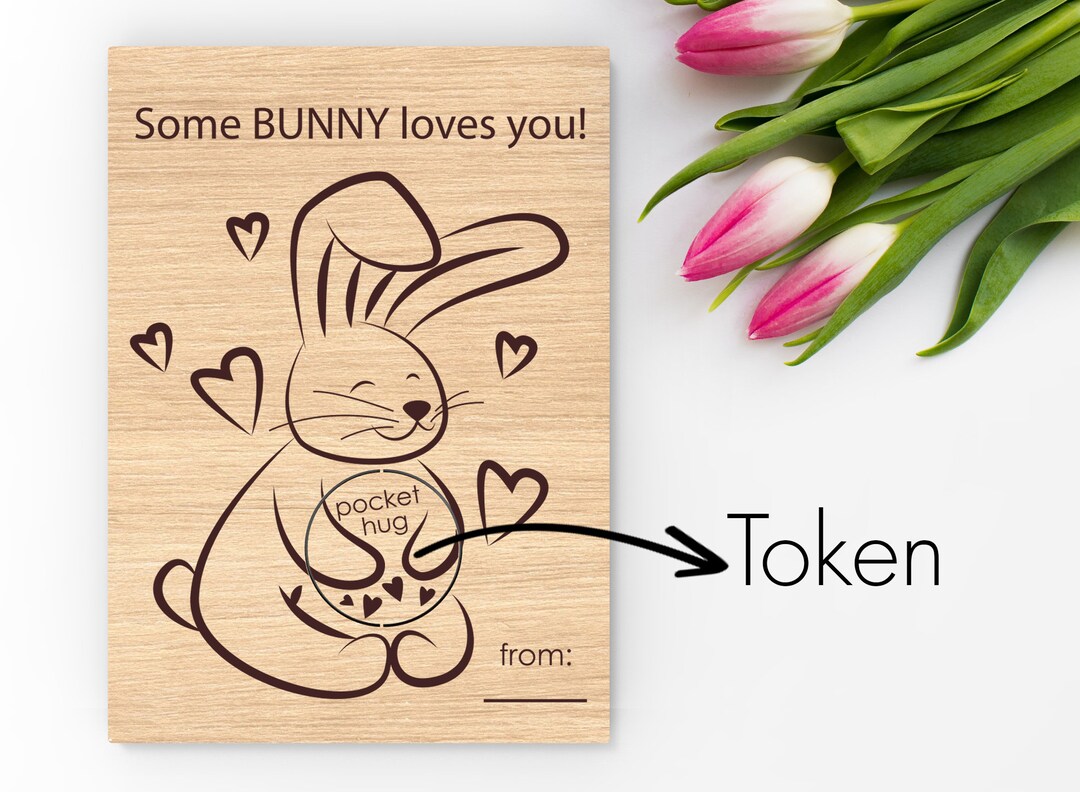 Bunny Valentine's Day Card With Token: Laser Cut Files (SVG, DXF, PDF ...