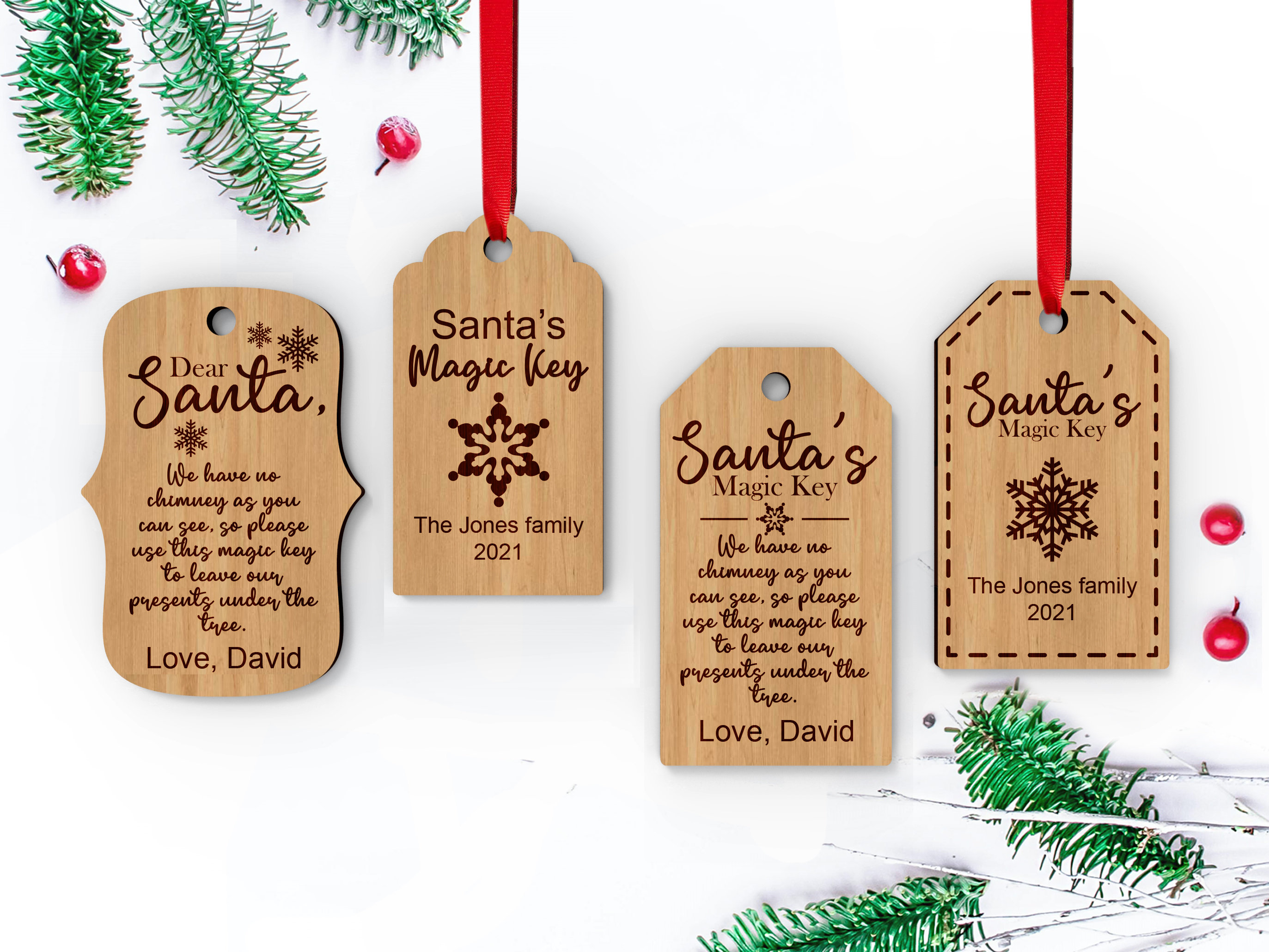 Santa's Magic Key Wooden Tag SVG Santa Claus Key Digital - Etsy