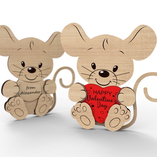 Personalized Teddy Bear With Heart Valentine's Day Card - Etsy