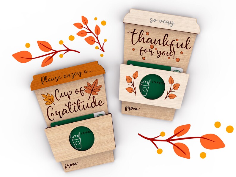 Thanksgiving Gift Card Holder Cup of Gratitude Svg - Etsy