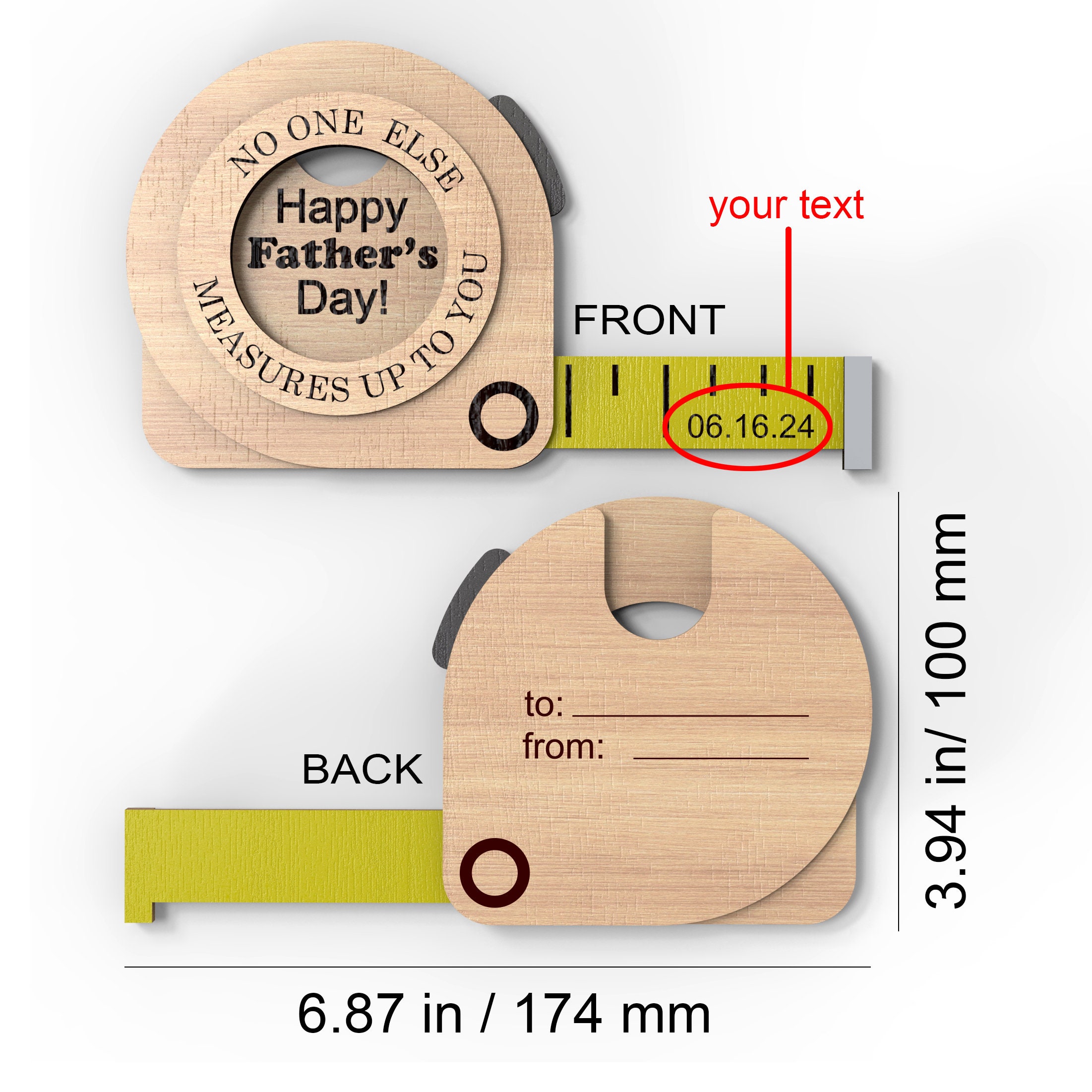 No One Measures up to You | Happy Father's Day Gift Card Holder | Gift ...