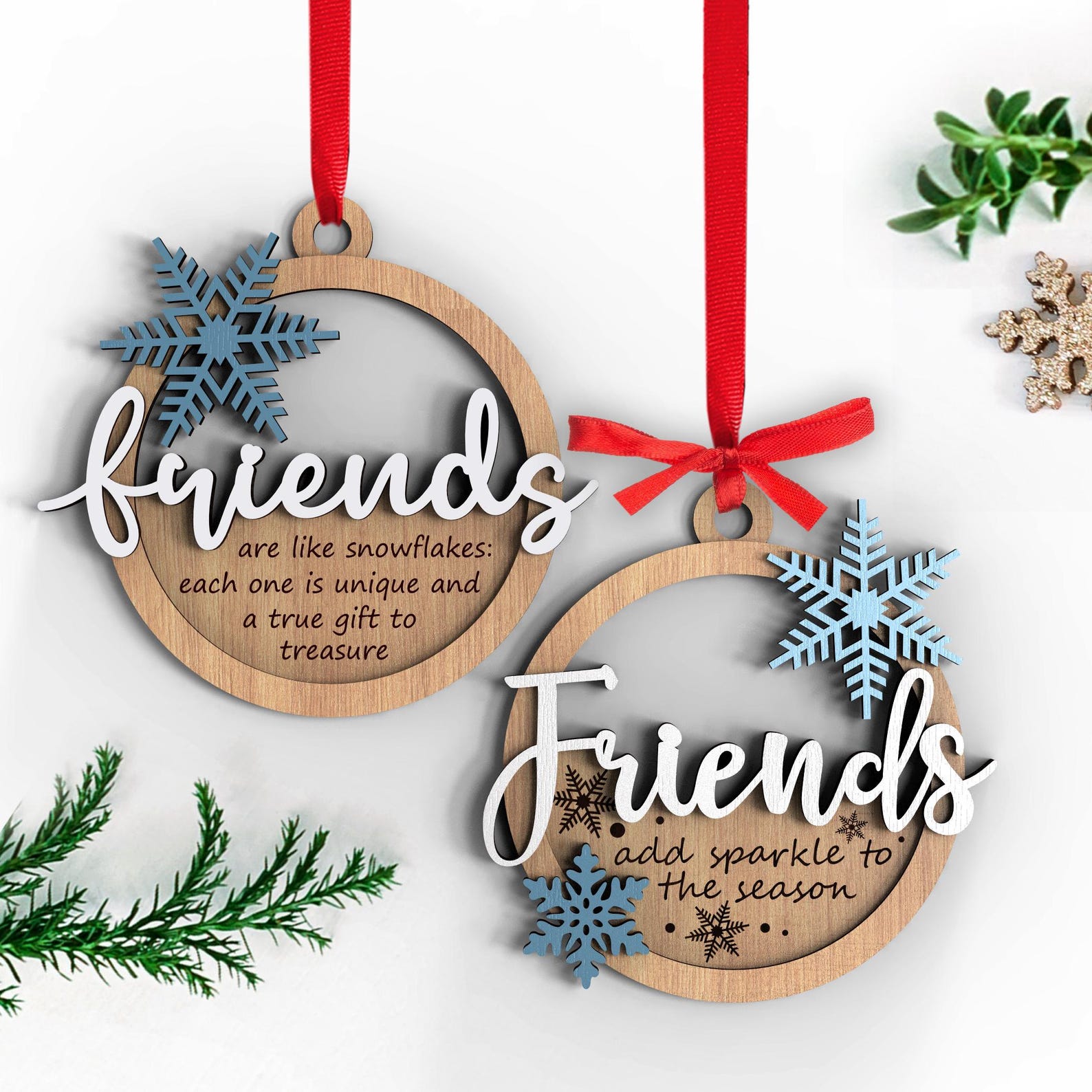 Friends & Family Christmas Ornaments Set | Tree Decor Bundle ...