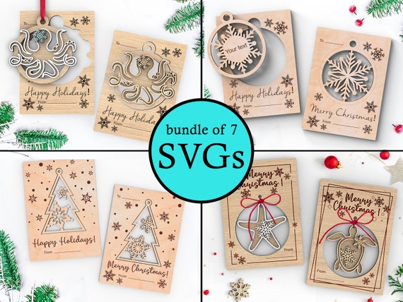 Personalized Christmas Cards Bundle With Tree Ornaments Set - Etsy